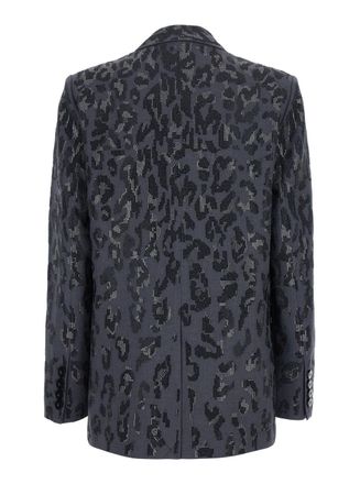 Pinko Womens Jacket With Mixed Studs, Grey Polyester Blazers