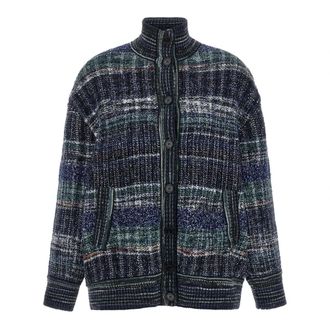 Missoni Oversize Wollmischungs-Karo-Cardigan - - Knitwear - Damen - Blau - M