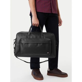 Tommy Hilfiger Wochenendtasche Tommy Hilfiger Th Flag Duffle AM0AM14007 Schwarz
