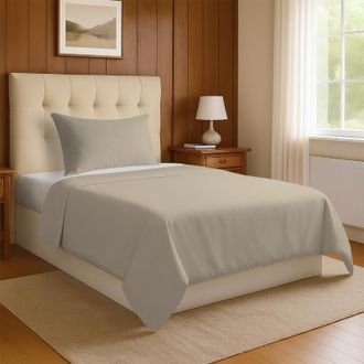 Pizuna 800 Fadenzahl aus Luxus Bettw&auml;sche Einfach Taupe, 100% Langstaple Baumwolle Bettbezug und Kissenbezug, 100% Baumwolle Mako Satin 2-Teilig Bettw&auml;schese