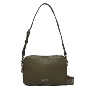 Calvin Klein Handtasche Calvin Klein Webbing 2X Strap Camera Bag LV04F3656G Dunkelgr&uuml;n