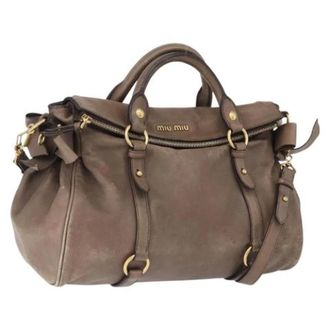 Miu Miu Sac &agrave; main Pre-owned - Femme - Pre-owned - Brun - Taille: ONE Size