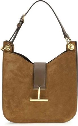 Tom Ford Femme, Sacs, Brun, Taille: ONE Size Sac bandouli&egrave;re en cuir de veau Bos Taurus