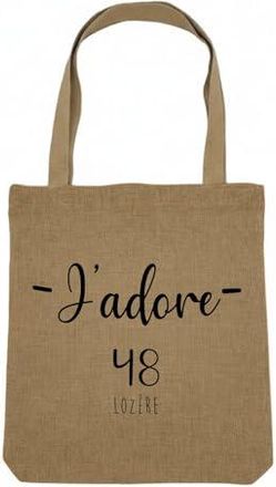 Fabulous Sac Shopping Tote Bag Aspect Lin - JAdore 48 Lozere Departement France Region Mende - Sac de Courses Toile Epaisse 360g Beige Naturel Cabas Port&eacute; Epau