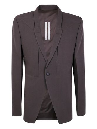 Rick Owens blazer boutonné en laine - Marron