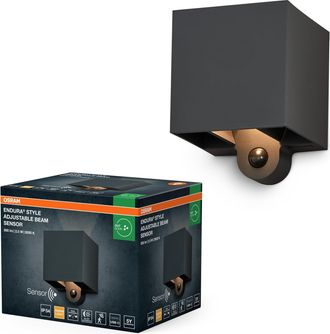 Osram ENDURA STYLE ADJ BEAM Au&szlig;enbeleuchtung, 2,5W, 180lm, dunkelgrau, indirekte Beleuchtung, Bewegungsmelder, Tageslichtsensor, IP54 Schutzklasse, 3.000K F