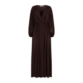Philosophy di Lorenzo Serafini Volumin&ouml;ses Maxi-Kleid mit &Auml;rmeln - - Dresses - Damen - Braun - XS