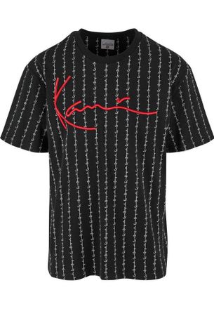 Karl Kani T-Shirt Karl Kani Herren KKMQ12130BLK Signature Logo Pinstripe Tee (1-tlg)