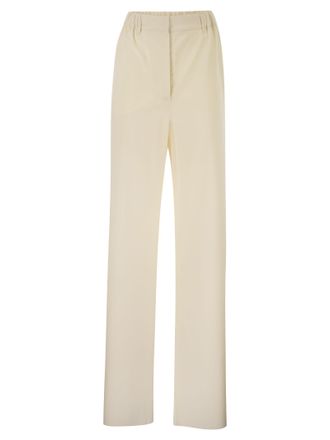 Max Mara Mxmeditto Pantalon Ajust&eacute; Fluide En Pure Laine Vierge