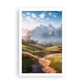 Arttor Poster ohne Rahmen Berglandschaft Weg Alpen Deko 61x91cm Wandposter Art Prints Wandbilder Dekoration Wohnzimmer Schlafzimmer K&uuml;che Wanddeko Bild Wand 