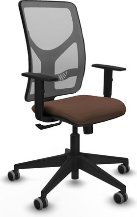 Piqueras y Crespo B&uuml;rostuhl, weiche Rollen, 1D-Armlehnen, h&ouml;henverstellbare Lendenwirbelst&uuml;tze, ausgestattet mit 3 Positionen und Schneideschaum, Grau/Dunkelbraun