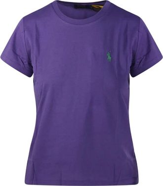 Ralph Lauren Femme, Tops, Violet, Taille: 36 FR T-shirt &agrave; logo col rond
