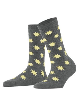 Burlington Damen Socken Holly Jolly W So Baumwolle gemustert 1 Paar, Grau Light Grey Melange 3390, 36-41