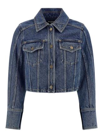 Balmain Veste En Jean - Bleu