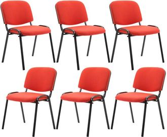 Clp 6er Set Besucherstuhl Ken Stoff rot