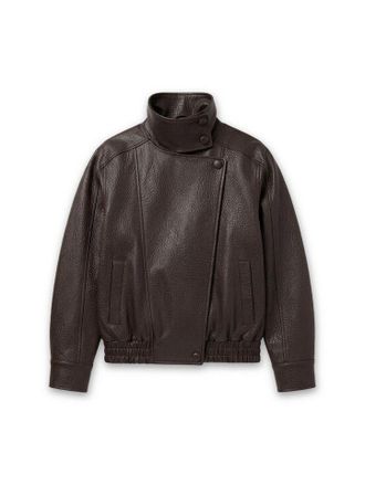 Tom Tailor Lederimitatjacke Jacken Loose Fit Kunstlederjacke mit Stehkragen