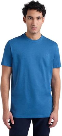 Harmont & Blaine Homme, Tops, Bleu, Taille: M T-shirt en coton avec teckel 3D
