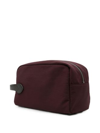 Emporio Armani Logo-Plaque Nylon Clutch - Burgundy