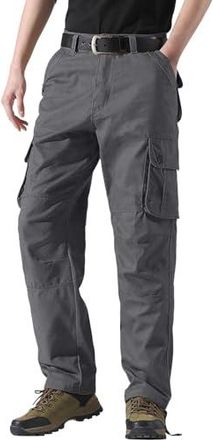 Generic Pantalon de travail cargo pour homme, pantalon de travail d&eacute;contract&eacute; en coton pour homme, pantalon dext&eacute;rieur, camping, randonn&eacute;e, coupe ample, panta