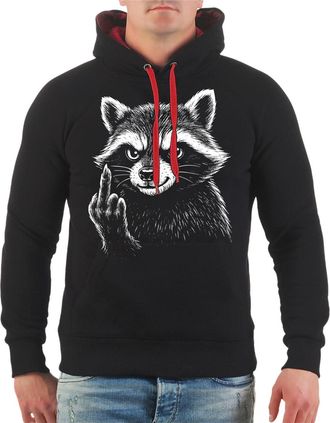 Spass Kostet Herren Kapuzenpullover Hoodie Frecher Waschb&auml;r lustige Tier Motive Gr&ouml;&szlig;e S - 5XL