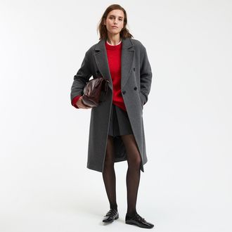 La Redoute Collections Manteau Drap Laine M&eacute;lang&eacute;e Signature Barnabe