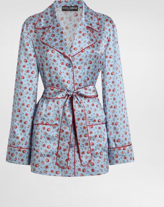 Dolce & Gabbana Small Rose-print Silk Vanity Shirt - Frau Blusen Und Tops Multicolor 40