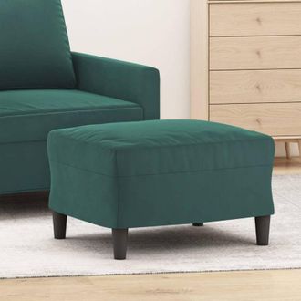 vidaXL Repose-pied Vert fonc&eacute; 60x50x41 cm Velours vidaXL