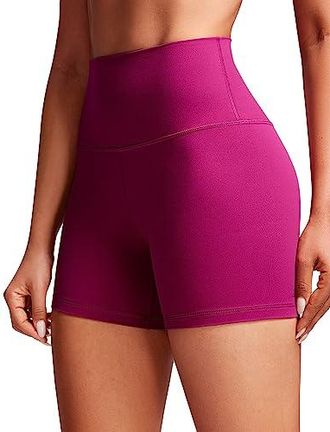 CRZ YOGA Aux Femmes BeurreLuxe Motard Shorts 10cm - Taille Haute Entraînement Yoga Shorts Magenta Pourpre 36