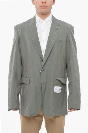 Miharayasuhiro Half-lined Blazer with Crumpled Effect Design Gr&ouml;&szlig;e 48