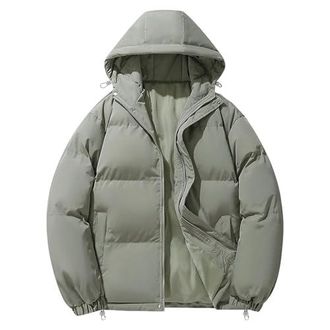 Generic Veste dhiver d&eacute;contract&eacute;e pour homme, coupe-vent, &agrave; capuche, imperm&eacute;able, doudoune, fermeture &eacute;clair int&eacute;grale, verte, taille L