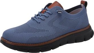Generic Baskets en maille Oxford &agrave; lacets l&eacute;g&egrave;res et d&eacute;contract&eacute;es pour homme - Chaussures de marche confortables et respirantes - Semelle souple, Bleu clair 