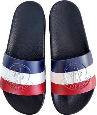 Moncler Moncler Sandales Sandales &agrave; fasque en caoutchouc homme BASILE noir, Noir, 44 EU