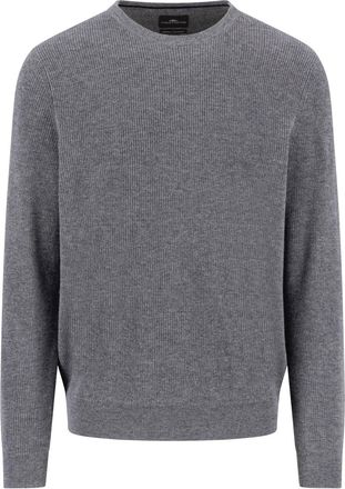 Fynch-Hatton Strickpullover aus Merino-Kaschmir mit Strukturmuster Steel/XL