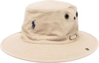 Polo Ralph Lauren Homme, Accessoires, Beige, Taille: ONE Size Bob en toile de coton