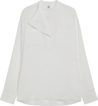 Toteme Femme, Blouses et Chemises, Blanc, Taille: 36 FR Overlapping Collar Blouse