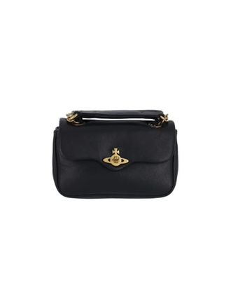 Vivienne Westwood Crossbody Bags - Structured Leather Shoulder Bag With Gold-Tone Acc - Gr. unisize - in Schwarz - f&uuml;r Damen