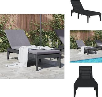 vidaXL Sonnenliege Anthrazit 186x60x29 cm pp - Sonnenliege - Gartenliege - Au&szlig;enliege - Poolliege - Relaxliege