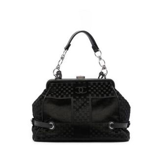 Chanel Pre-owned Vintage Embossed Velvet Shoulder Bag - - Pre-owned - Damen - Schwarzk - ONE SIZE