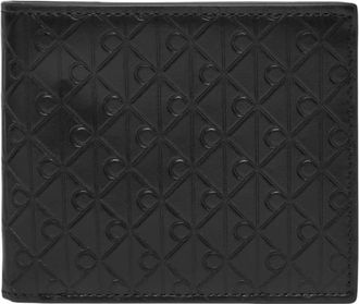 Calvin Klein Homme, Accessoires, Noir, Taille: ONE Size &Eacute;l&eacute;gant portefeuille bifold en cuir