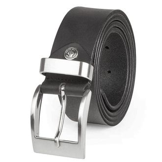 Lindenmann Leder-Gürtel Herren 40 mm breit, Gürtel Herren Echt-Büffel-Leder Gürtel, Ledergürtel, Jeans-Gürtel schwarz, Größe/Size:Bundweite 145 cm Gesamtlänge 16