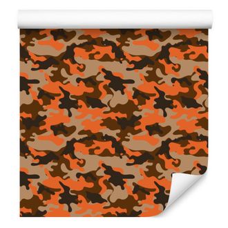 OEM Carta Da Parati Mimetica Militare Arancione, Ruggine E Oro 50x1000 Cm