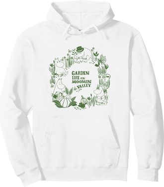 Moomin Mumin Garden Life In Moominvalley Green Print Pullover Hoodie