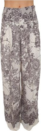 Blugirl Femme, Pantalons, Multicolore, Taille: 40 FR Wide Leg Viscose Pant St. Pizzo