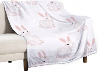 Generic Rosa Hase Fr&uuml;hling Ostern Sofadecke Kuschlige &Uuml;berwurf Pl&uuml;sch Tagesdecke F&uuml;r Bett Schlafzimmer Wohnzimmer 150x200cm