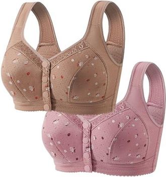 Generic Gilet sans jantes ni &eacute;ponge grande taille, confortable et doux pour la peau, soutien-gorge boutonn&eacute; sur le devant, couleur unie, style fin, soutien-go