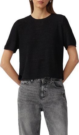 QS by s.Oliver Kurzarmpullover aus Bändchengarn