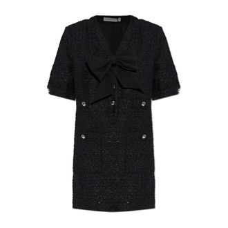 Alessandra Rich Tweedkleid mit Schleife - - Dresses - Damen - Schwarzk - S