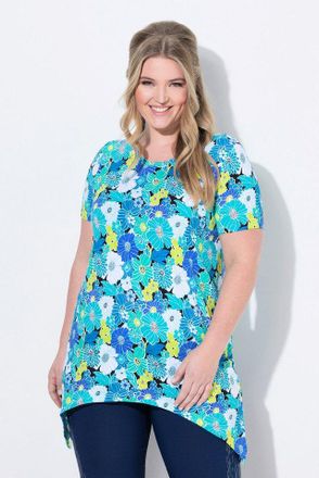 Miamoda T-Shirt T-Shirt A-Linie Blumenmuster Zipfelsaum