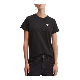 Guess Femme, Tops, Noir, Taille: 38 FR TShirt Logo Patch&eacute; - Coupe R&eacute;gular