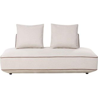 Beliani Chaiselongue SEILLANS Stoff Hellbeige